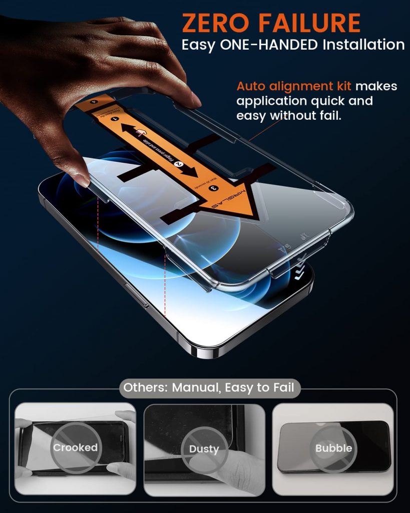 [2+2] Pack iPhone 12 Pro Max Privacy Screen Protector Dimond Hard ...