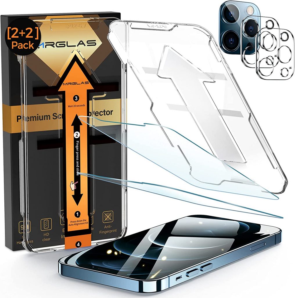 [2+2 Pack] iPhone 12 Pro Max Screen Protector Dimond Hard Tempered ...