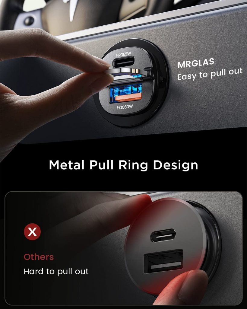 [2-Pack]125W USB C Car Charger, Mini Metal USB C Car Charger Adapter ...